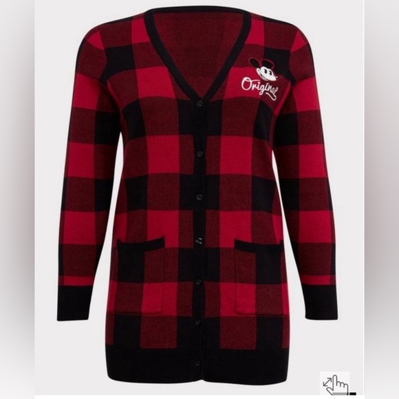 torrid | Sweaters | Torrid X Disney Mickey Mouse Original Red Plaid ...